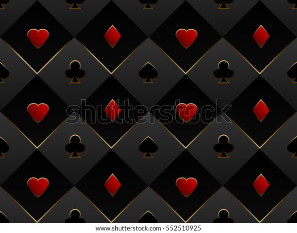 Black Red Seamless Pattern Fabric Poker Stock Vector (Royalty Free ...