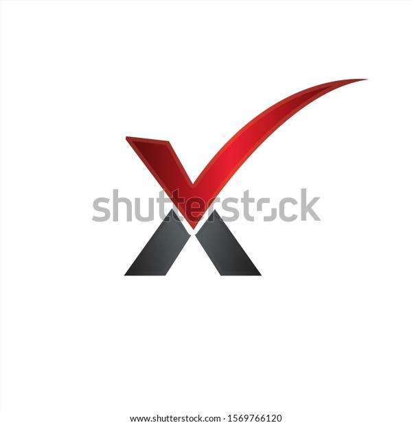 Black Red X Letter Logo Design Stock Vector (Royalty Free) 1569766120 ...