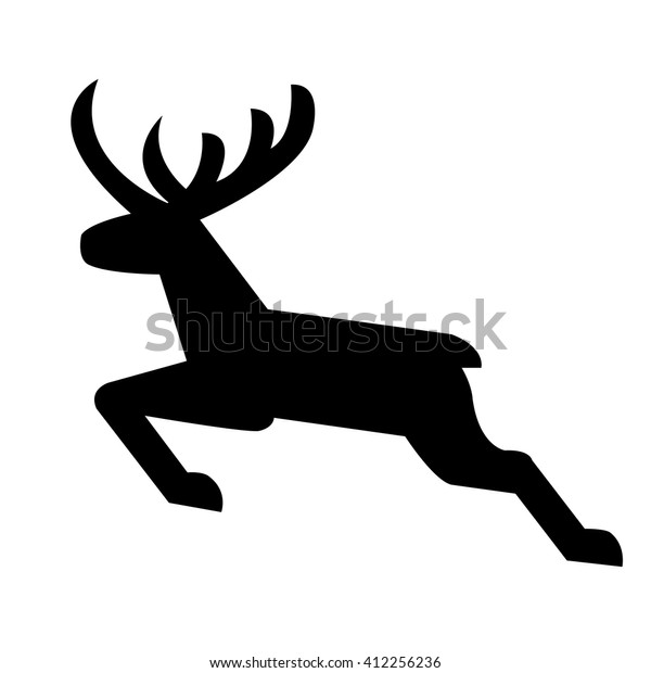 Black Reindeer Shadow Vector Stock Vector (Royalty Free) 412256236