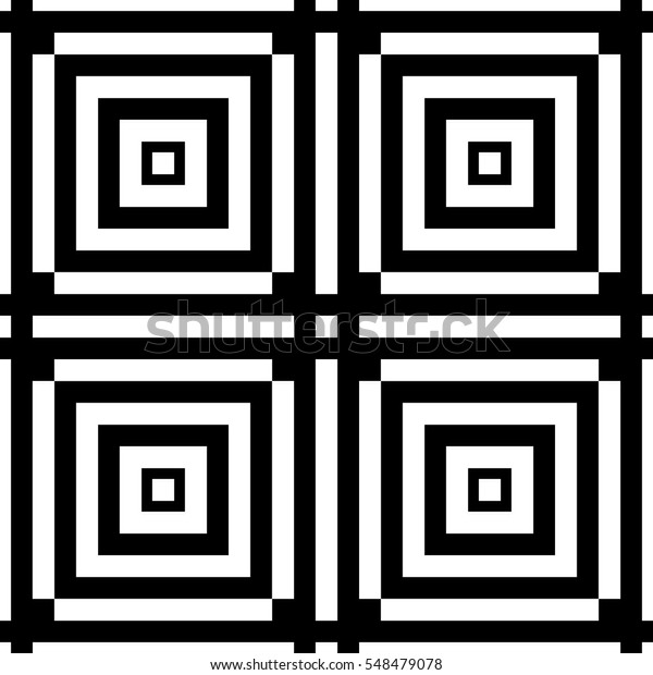 Black Repeated Stylized Squares On White Stock Vector (Royalty Free ...