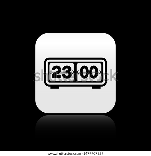 Black Retro Flip Clock Icon Isolated Stock Vector (Royalty Free ...
