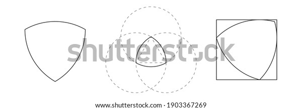 Black Reuleaux Triangle On White Background Stock Vector (Royalty Free ...