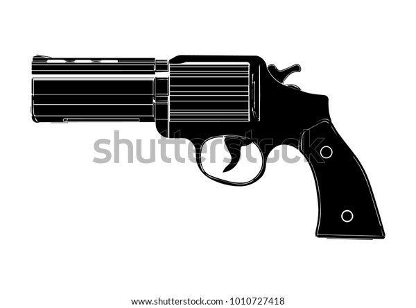 Black Revolver On White Background Vector Stock Vector (Royalty Free ...