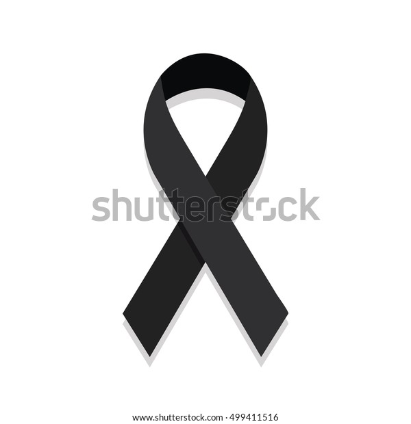 Black Ribbon Mourning Sign Vector Stock Vector (Royalty Free) 499411516