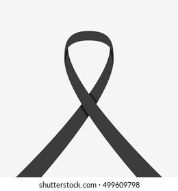 Black Ribbon On White Background Sadness Stock Vector (Royalty Free ...
