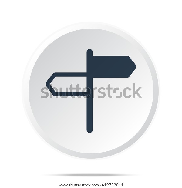 Black Road Signs Icon On White Stock Vector (Royalty Free) 419732011 ...