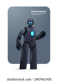 Black Robot Cyborg Modern Robotic Character Stock Vector (Royalty Free ...