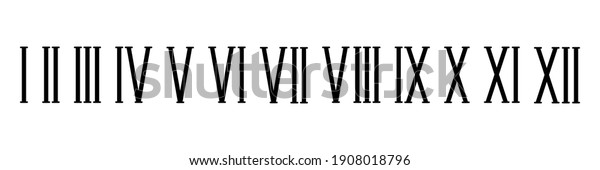 Black Roman Numerals White Background Set Stock Vector (Royalty Free ...