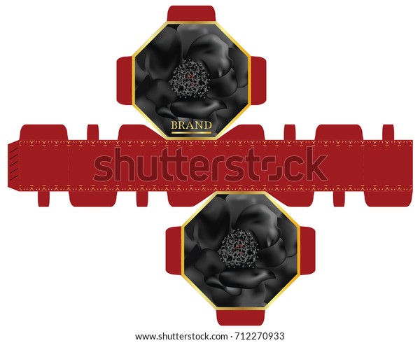 Black Rose Packaging Design Luxury 8sided Stock Vector (Royalty Free ...