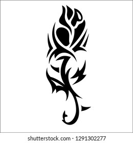 Black Rose Tribal Vector Stock Vector (Royalty Free) 1291302277 ...