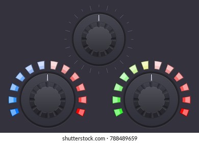Black Round Buttons Volume Speed Selector Stock Vector (Royalty Free ...