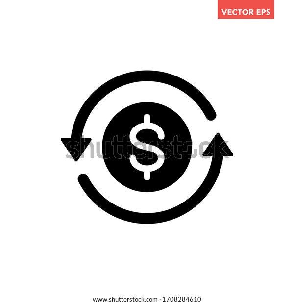 Black Round Cashback Refund Mark Icon Stock Vector (Royalty Free ...