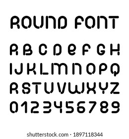Black Round Font Vector Alphabet Latin Stock Vector (Royalty Free ...