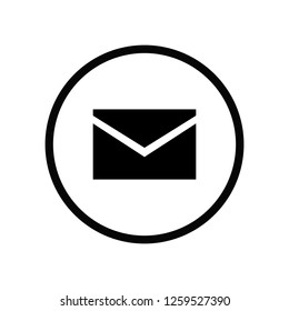 Black Round Message Email Icon Simple Stock Vector (Royalty Free ...