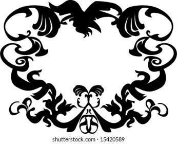 Black Scroll Abstract Decoration Border Vector Stock Vector (Royalty ...