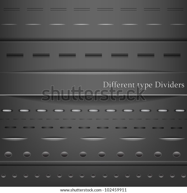 Black Set Web Instrument Dividers Stock Vector (Royalty Free) 102459911 ...