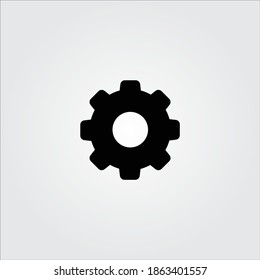 Black Settings Symbol Isolated On White Stock Vector (Royalty Free ...