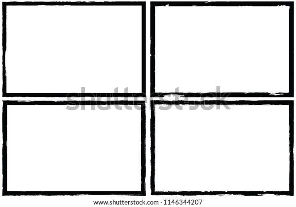 Black Shape Distress Overlay Frame Background Stock Vector (Royalty ...