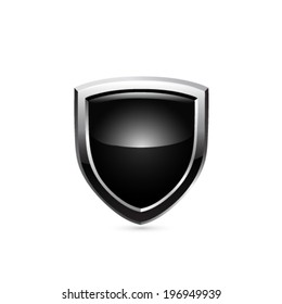 Black Shield Vector Stock Vector (Royalty Free) 196949939 | Shutterstock