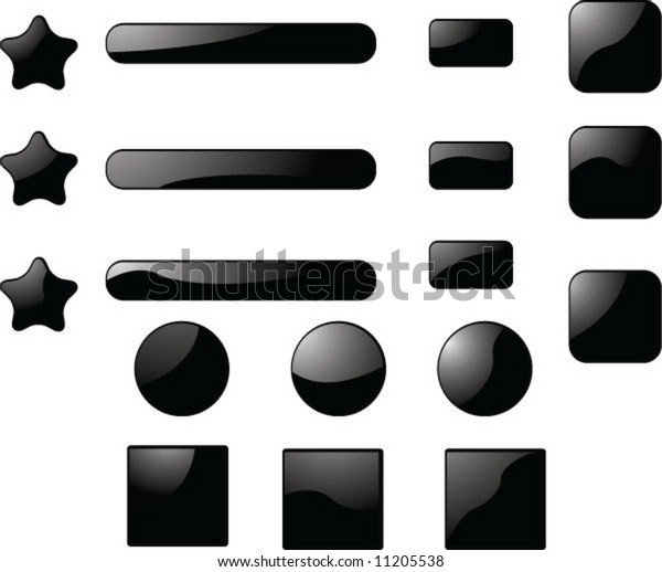 Black Shiny Blank Buttons Stock Vector (Royalty Free) 11205538 ...