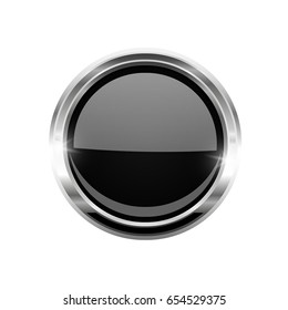 Blank Black Button Badge Vector Realistic Stock Vector (Royalty Free ...