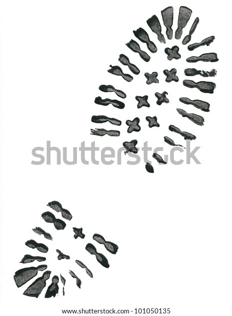 Black Shoe Print On White Background Stock Vector (Royalty Free ...
