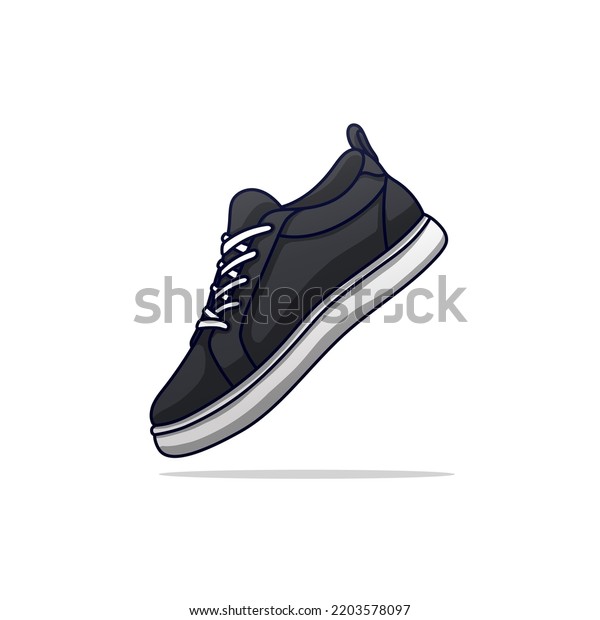 Black Shoes Sneakers Vector Cartoon Stock Vector (Royalty Free ...