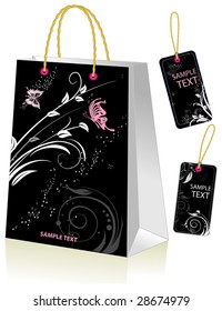 Black Shopping Bag Labels Stock Vector (Royalty Free) 28674979 ...