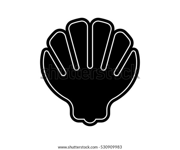 Black Silhouette Beach Shell Clam Mussel Stock Vector (Royalty Free ...