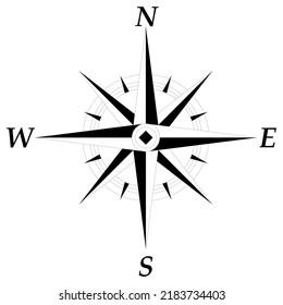Black Silhouette Compass Vector Illustration Stock Vector (Royalty Free ...