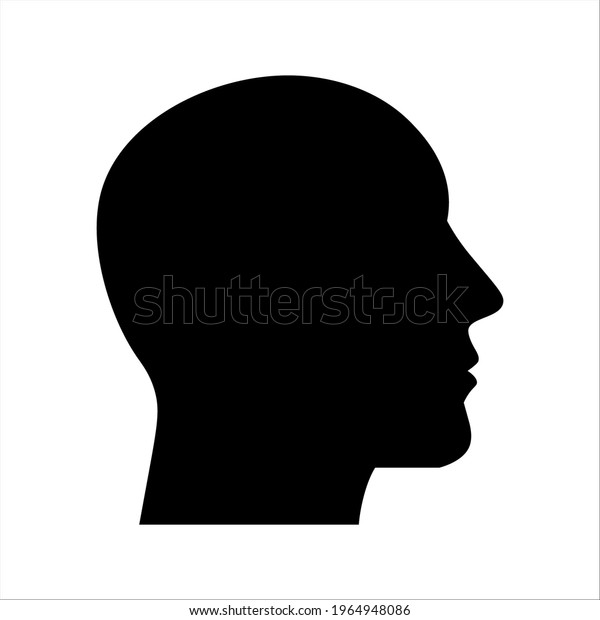 Black Silhouette Human Head Flat Vector Stock Vector (Royalty Free ...