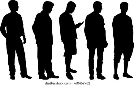 Back View Silhouette People Looking Stock Vector (Royalty Free ...