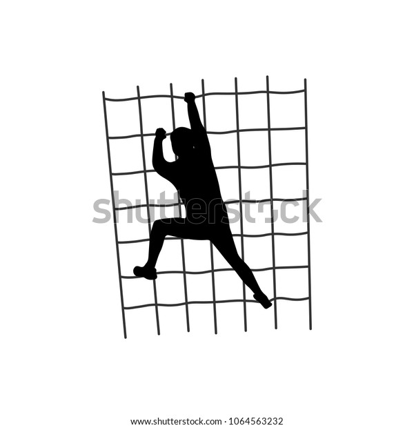 Black Silhouette Man Overcoming Obstacle Obstacle Stock Vector (Royalty ...