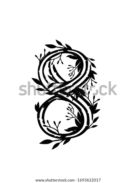 Black Silhouette Number 8 Style Tree Stock Vector (Royalty Free ...