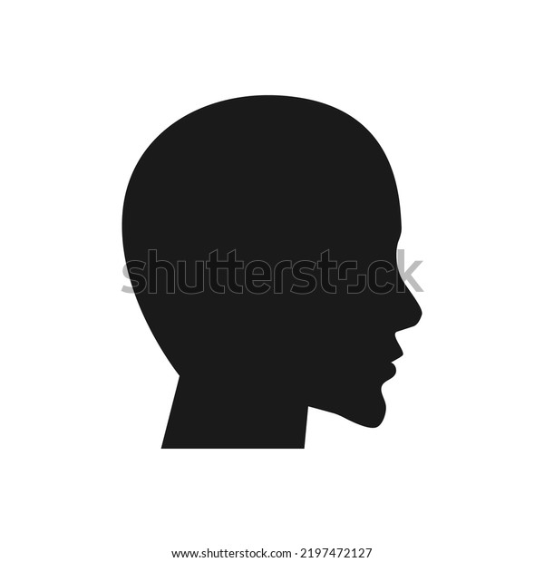 Black Silhouette Profile Human Head Flat Stock Vector (Royalty Free ...