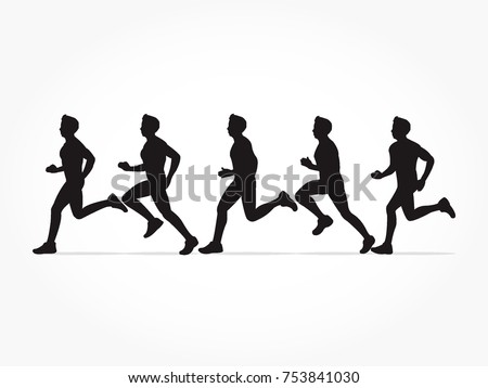 Black Silhouette Running Man Motion Stock Vector (Royalty Free ...
