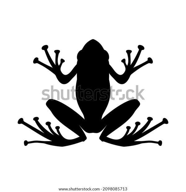 Black Silhouette Tree Frog Isolated On Stock Vector (Royalty Free ...