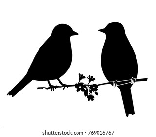 Black Silhouette Two Birds: เวกเตอร์สต็อก (ปลอดค่าลิขสิทธิ์) 769016767 ...