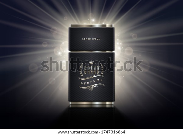 Black Silver Perfume Bottle Template On Stock Vector (Royalty Free ...