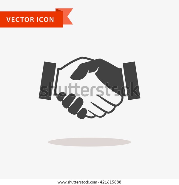Black Simple Handshake Icon Isolated On Stock Vector (Royalty Free ...