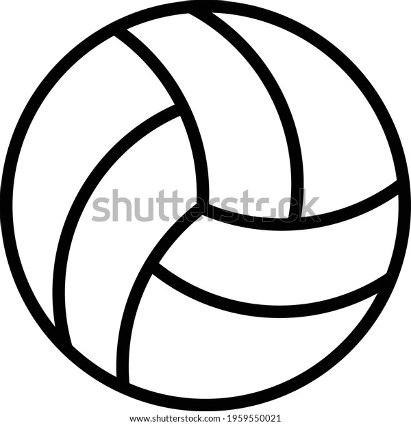 Black Simple Volleyball Icon Vector Stock Vector (Royalty Free ...