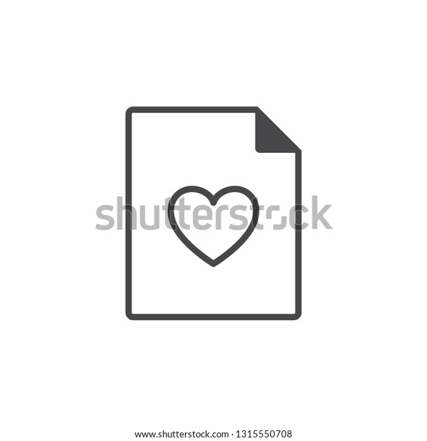 Black Single Line Heart Document Data: vector de stock (libre de ...