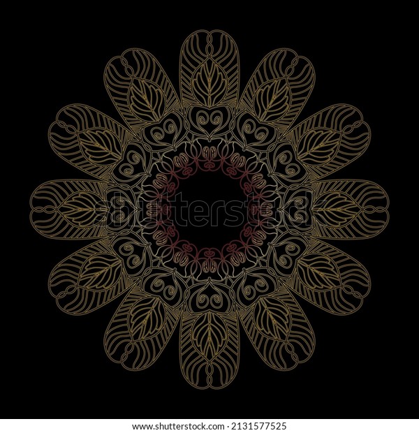 Black Sketch Indian Pattern Black White Stock Vector (Royalty Free ...