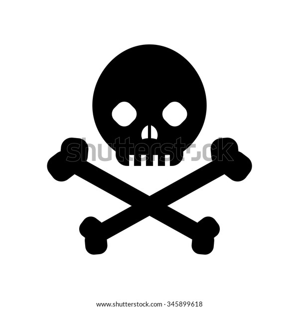 Black Skull Crossbones Danger Sign 库存矢量图（免版税）345899618