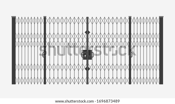 Black Sliding Gates On White Stock Vector (Royalty Free) 1696873489 ...