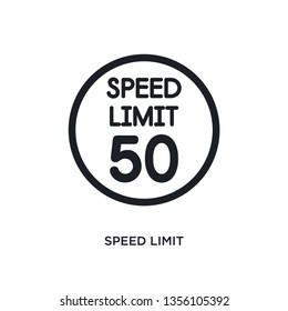 Black Speed Limit Isolated Vector Icon Stock Vector (Royalty Free ...