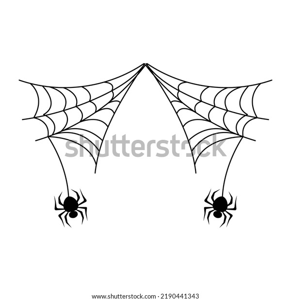 Black Spider Torn Web Scary Spiderweb Stock Vector (Royalty Free ...