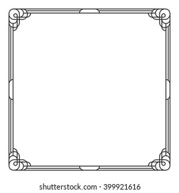 Black Square Frame Geometric Style Stock Vector (Royalty Free ...