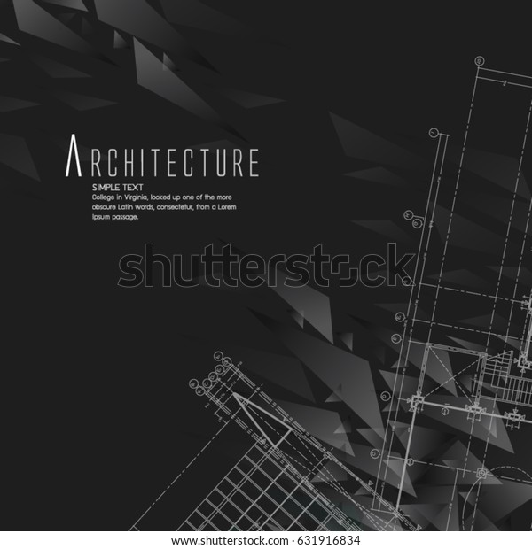 Black Straight Stripes Back Blueprint Background Stock Vector (Royalty ...