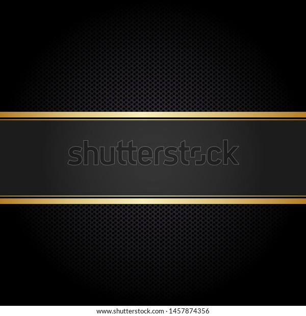 Black Stripe Gold Border On Dark Stock Vector (Royalty Free) 1457874356 ...